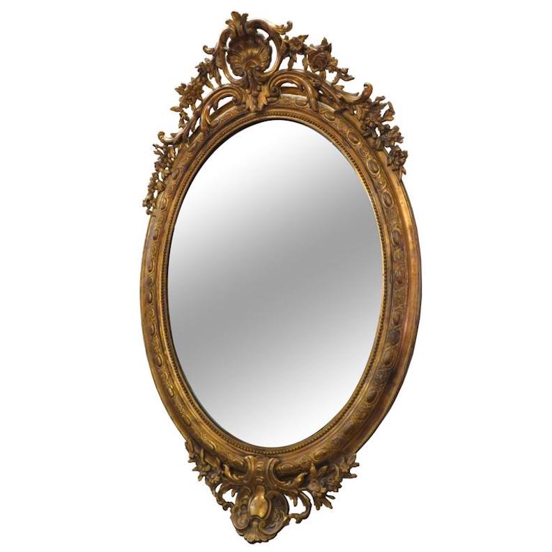 old oval mirror frame