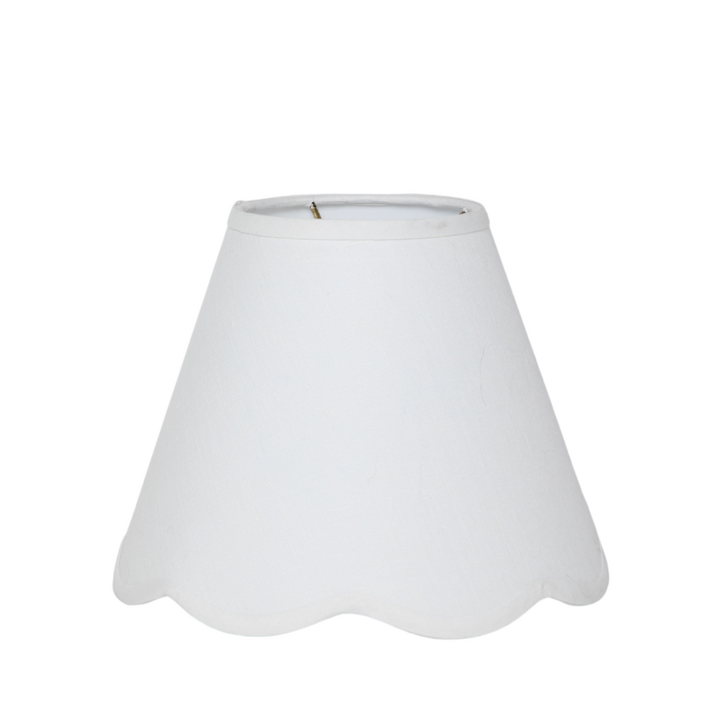 10" Fabric Lampshade (Scalloped in White Linen) – Maison Maison Design